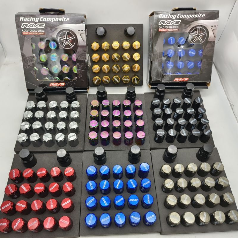 Rays Racing Steel Wheel Nut (Long) M12 x P1.5 Lug Nut and Lock Set ...