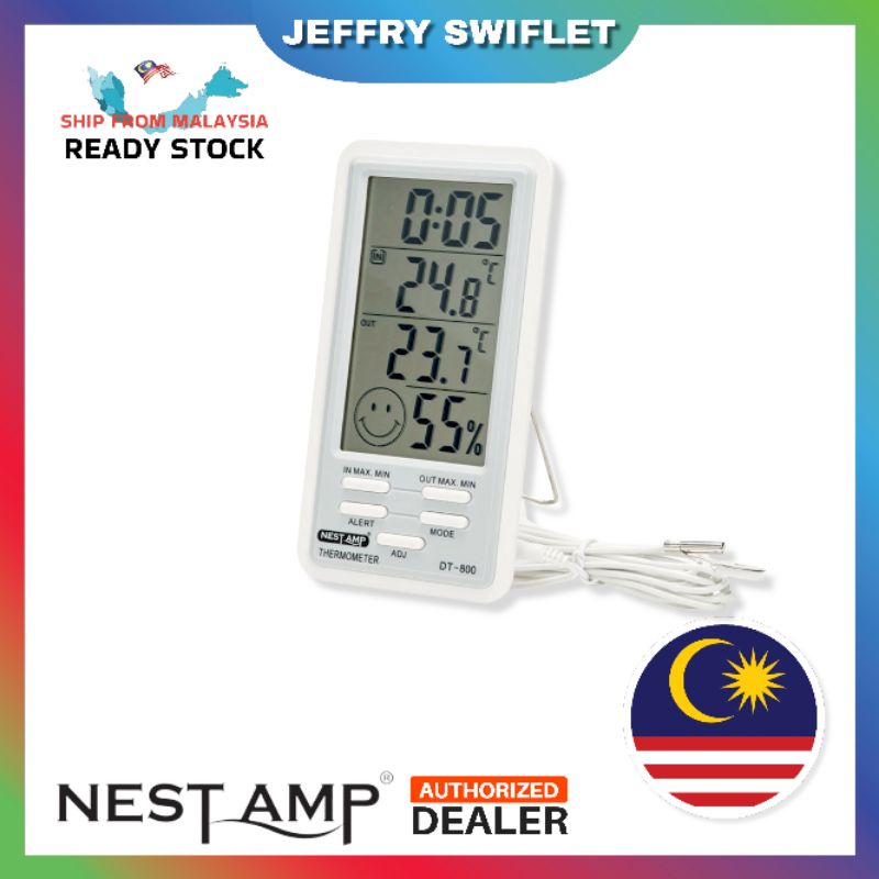 Nestamp Humidity Thermometer With Clock DT800 Alat Display Suhu Dan ...