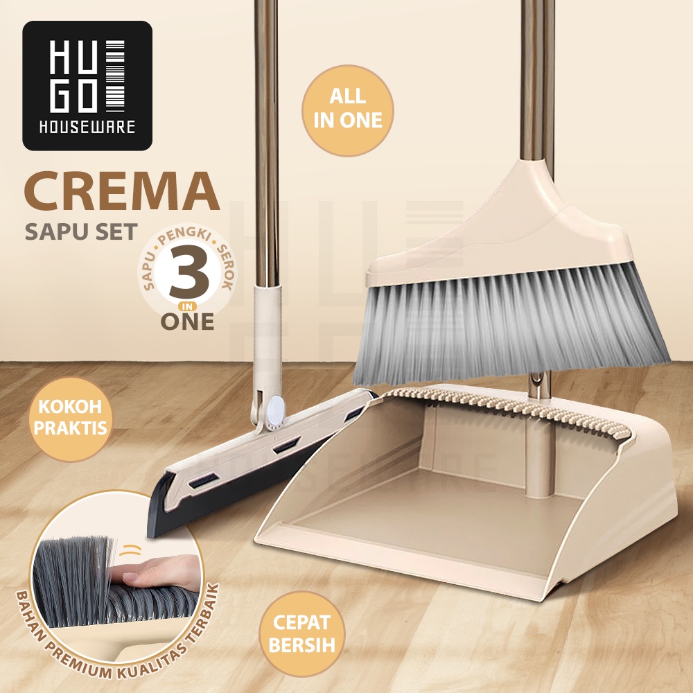 Hugo Floor Broom 3 in 1 Broom Set Floor Cleaning Tool Broom Dustpan ...