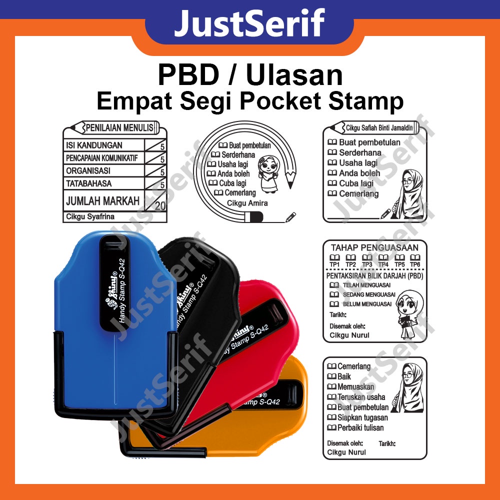 Ulasan Cop guru/PBD Square Teacher Stamp (Pocket/handy) selfink ...