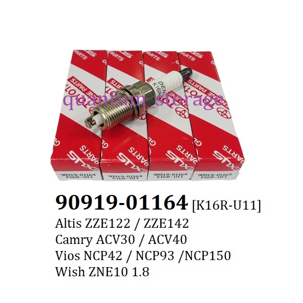 Toyota Spark Plug 90919-01164 K16R-U11 Altis ZZE122 ZZE142 Camry ACV30 ...