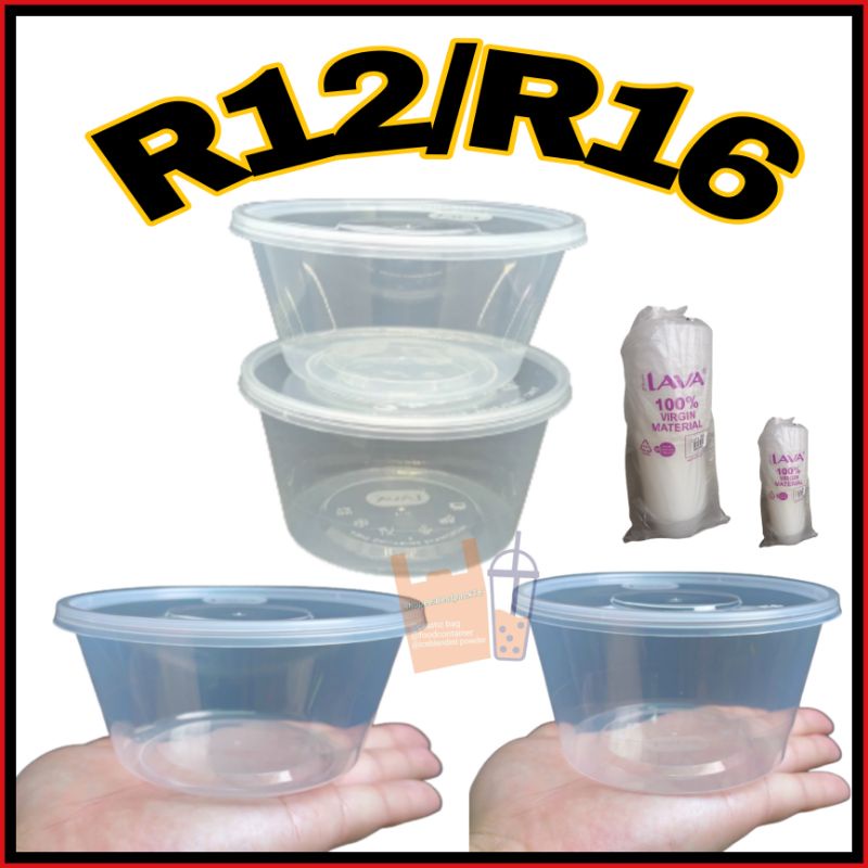 LAVA R12 R16 50set/Round Container With lids/ Disposable Round ...