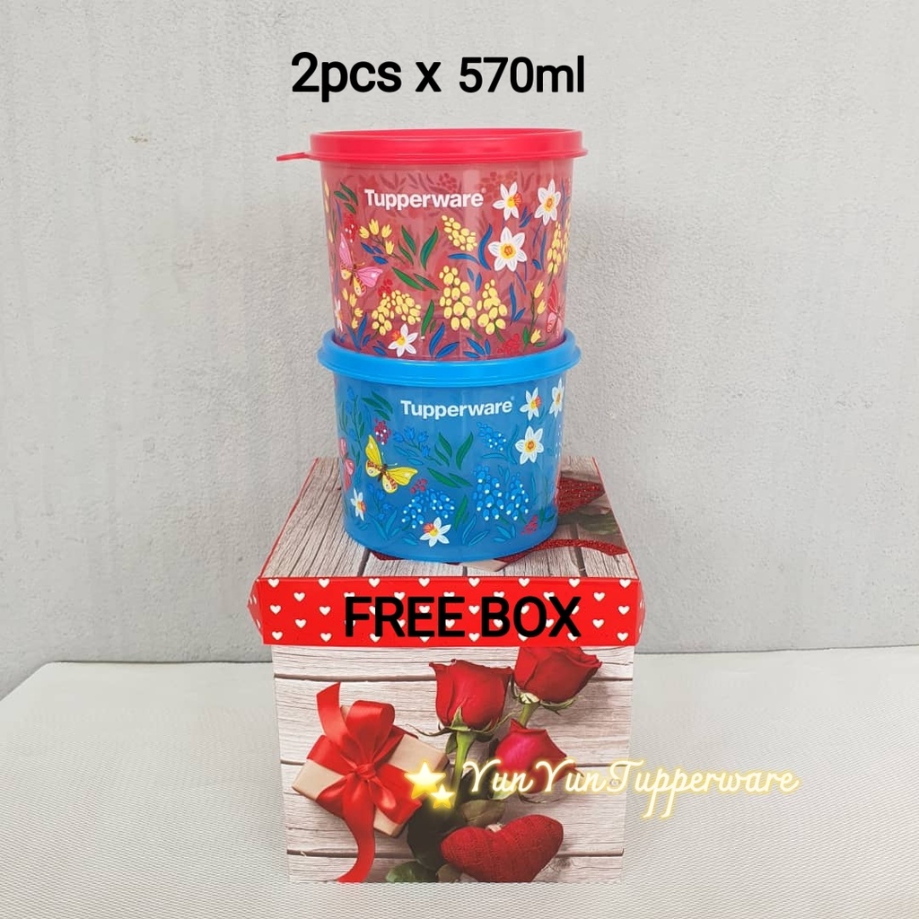 Tupperware Pretty Canister (2 PCS) 570ml + FREE Box | Shopee Malaysia