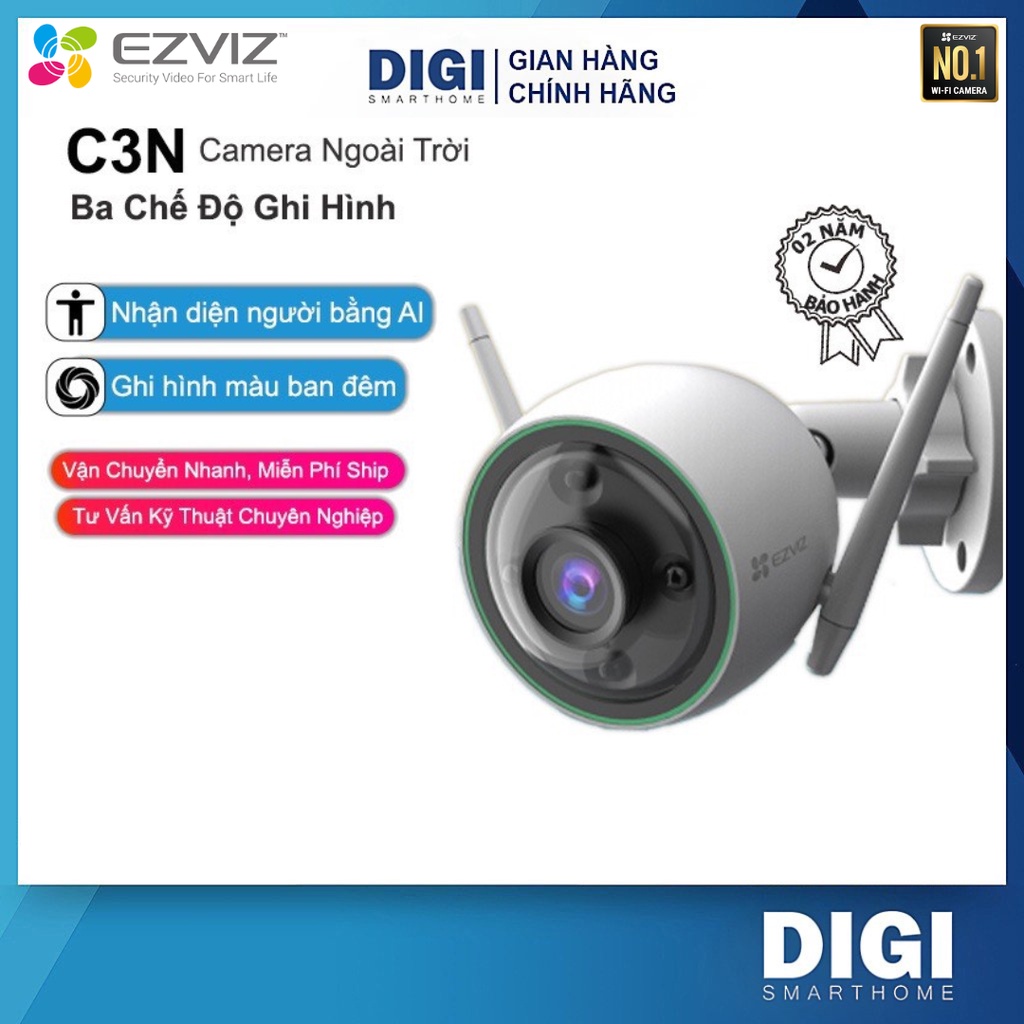 Ezviz C3N 2MP WIFI Camera, Full HD 1080P, CS-CV310 Night Color, Built ...