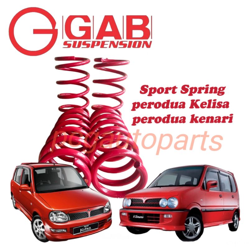 original GAB Sport Spring perodua Myvi, Alza, Viva,Bezza, Axia,Kelisa ...