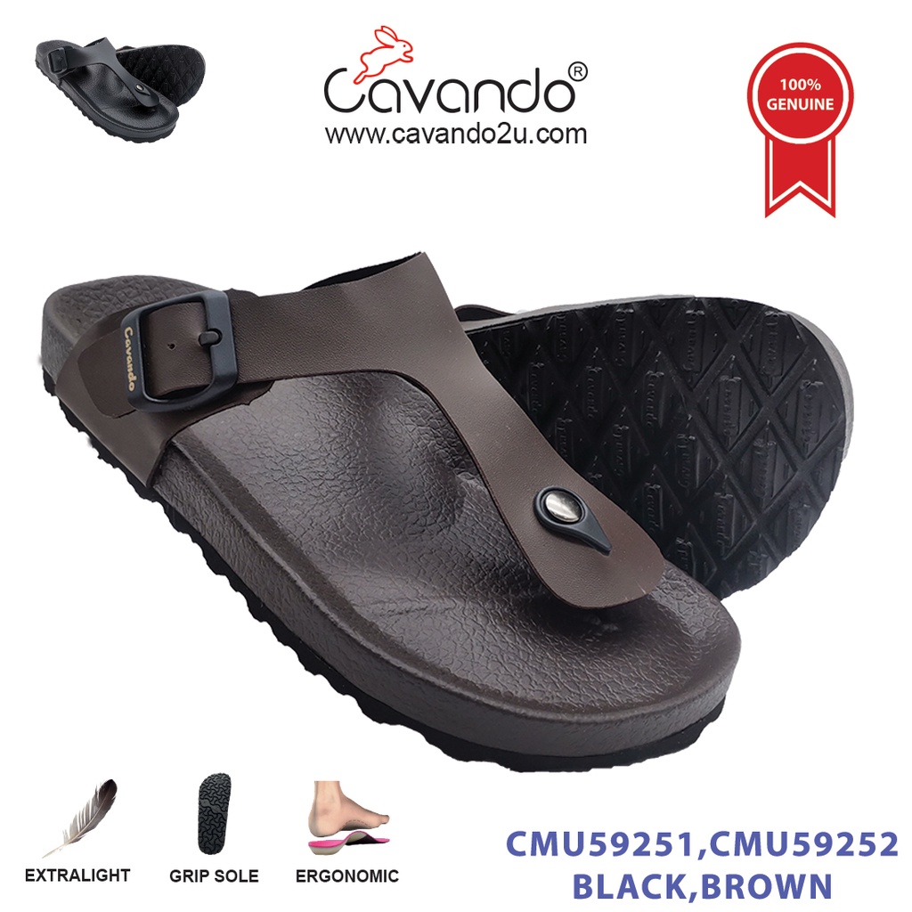 Cavando Men's Sandals CMU59251/CMU59252 (Black / Brown) Slip-On Fashion ...