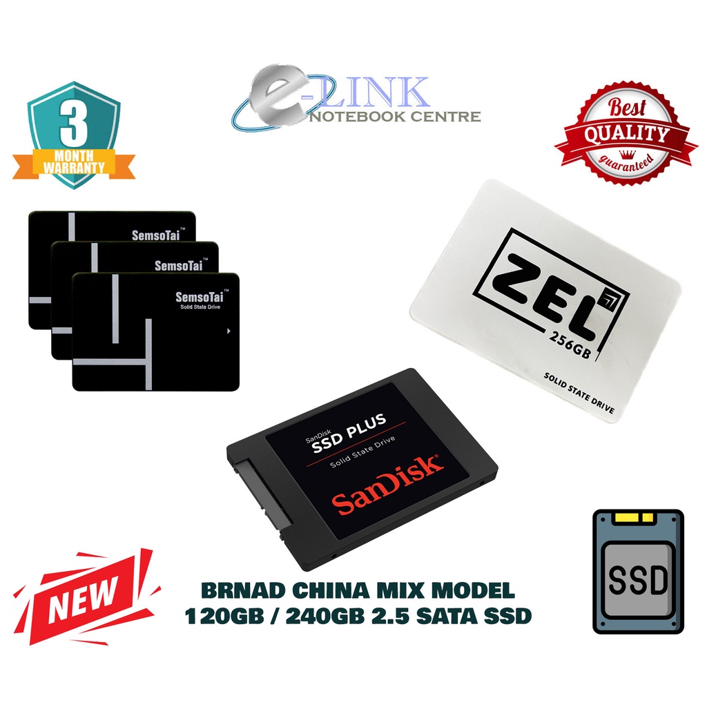 (NEW) Brand China SSD Mix Model 120GB / 240GB 2.5 SATA Solid State ...