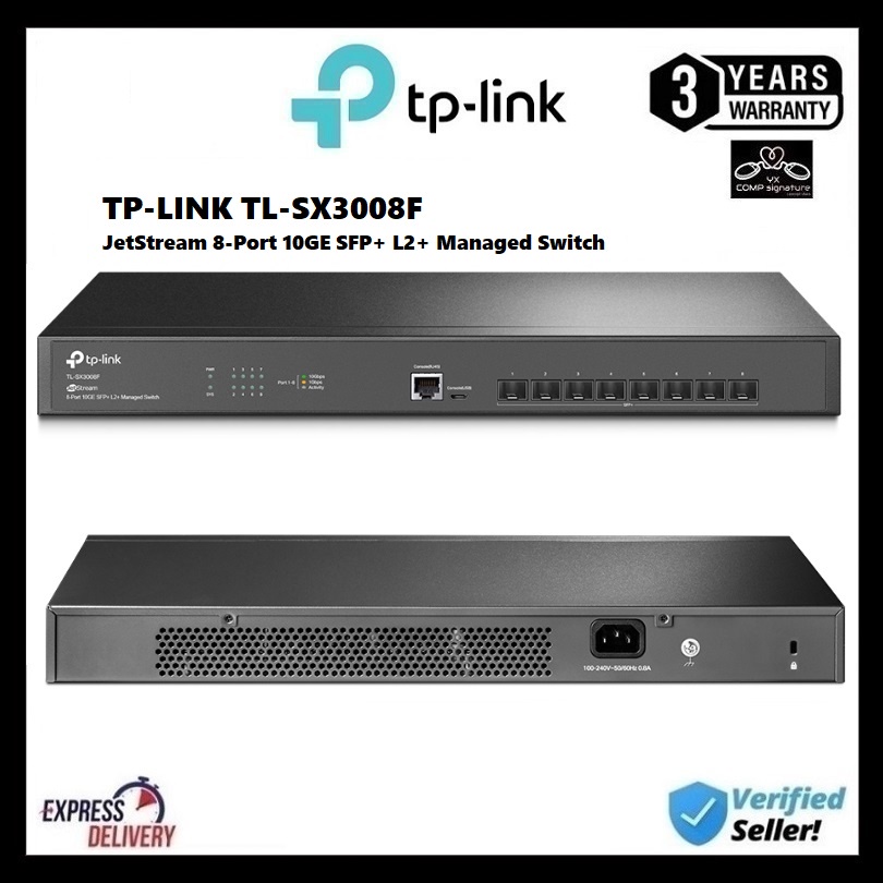 TP-LINK TL-SX3008F JetStream 8-Port 10GE SFP+ L2+ Managed Switch | Shopee Malaysia