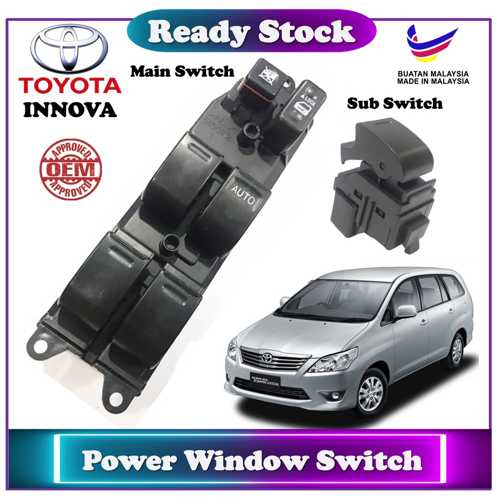Toyota Innova 】 Main & Sub Power Window Switch / Suis Tingkap ( Right ...