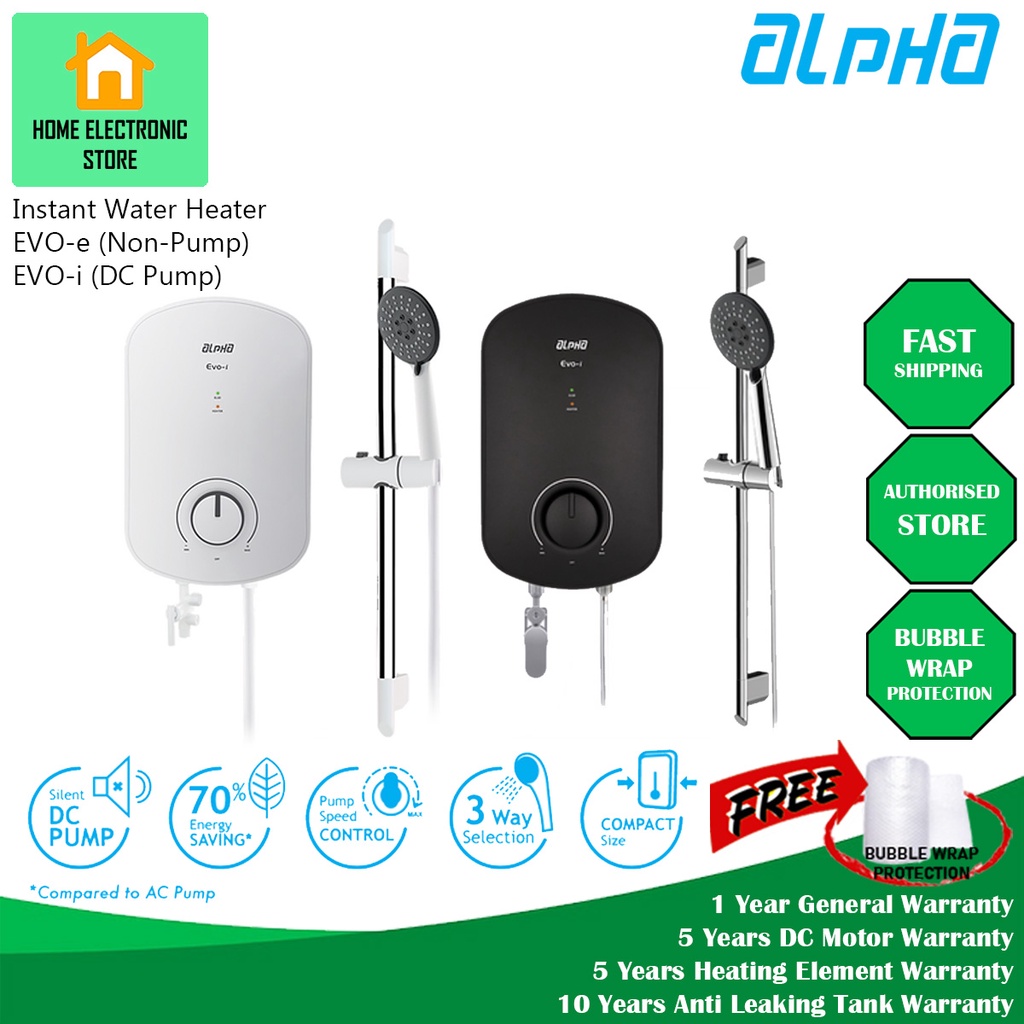 Alpha EVO-e Instant Water Heater | Alpha EVO-i With DC Pump Instant Water Heater | Shopee Malaysia