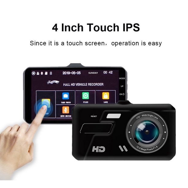 READY STOCK ETTRO M2 4 inch Car Recorder Dash Cam 1440P Dual lens Touch ...