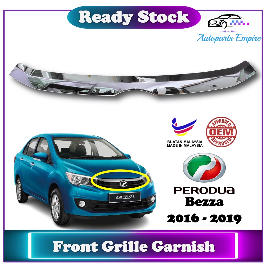 Perodua Bezza 】 Front Grille Garnish / Chrome or Black ( 2016 - 2019 ...
