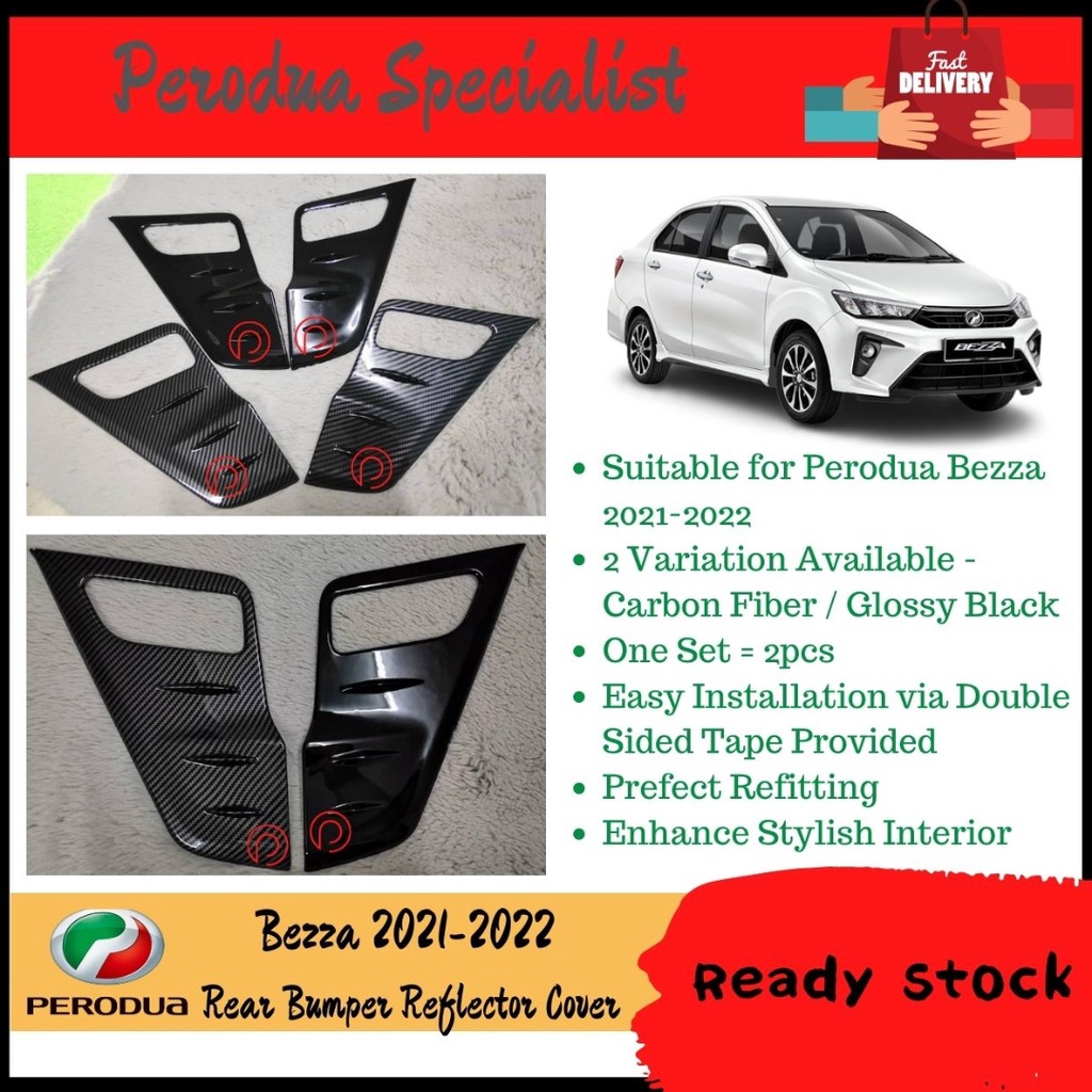Perodua BEZZA 2021-2022 Rear Bumper Reflector Fog Lamp Cover Frame ...