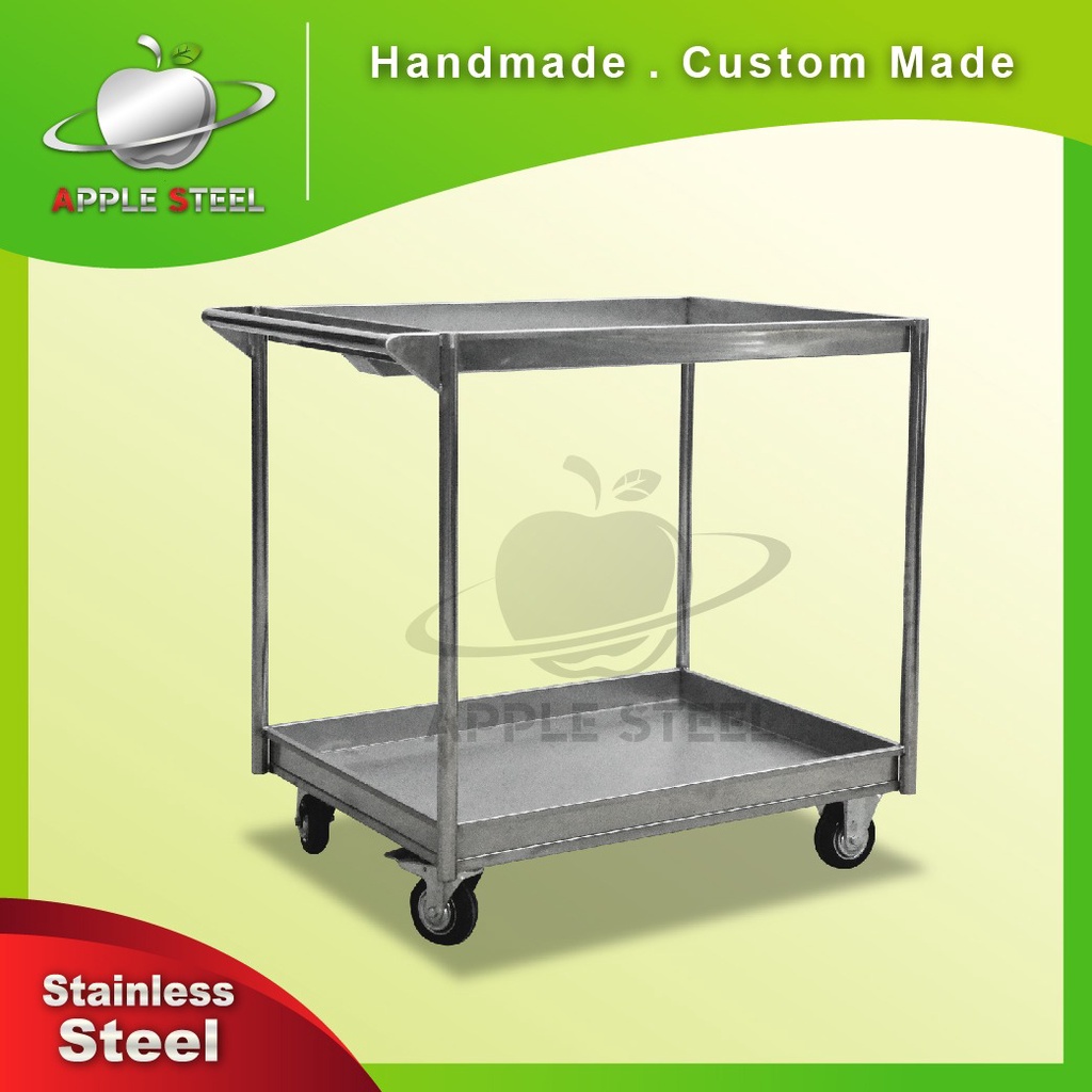 Handmade Quality Stainless Steel Trolley With Wheel 2 Tier /Handmade ...