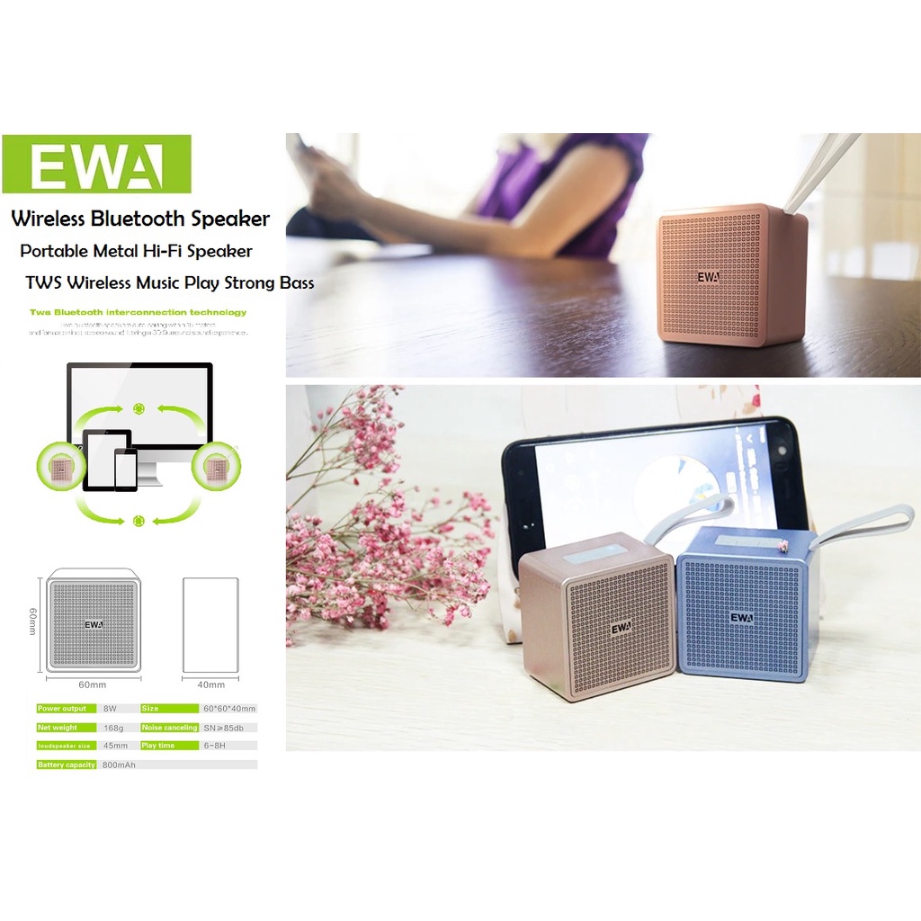 EWA A105 Portable Bluetooth Speaker Metal HIFI Speakers TWS Wireless ...