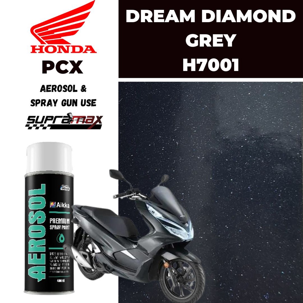 HONDA PCX/EX5 DREAM DIAMOND GREY H7001 Groundcoat Cat Motor Cat 2k Aikka DIY Aerosol Cat Spray ...