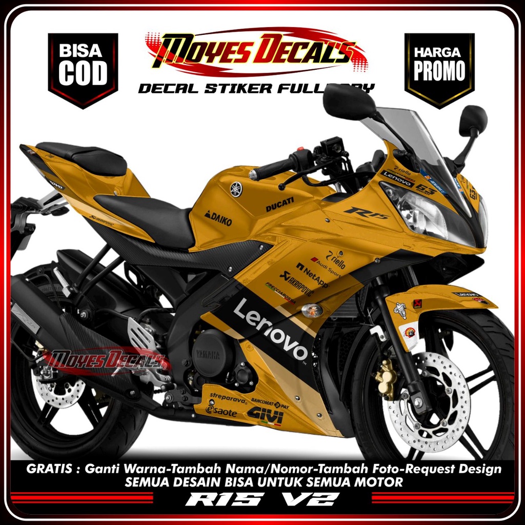 Decal Sticker Fullbody Motorcycle R15 V2 Modification Sticker Fullbody ...