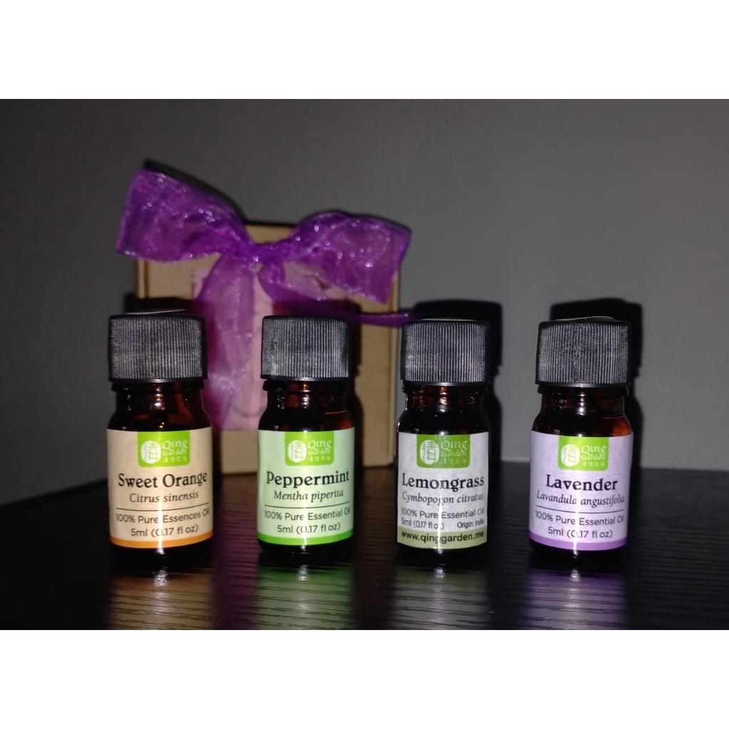Qing Garden 100% Pure Essential Oils (5ml x 4) Starter Kit Set | Shopee Malaysia