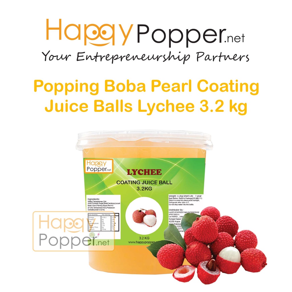 Happypopper Coating Juice Juicer Balls Popping Boba Jelly Balls Lychee ...