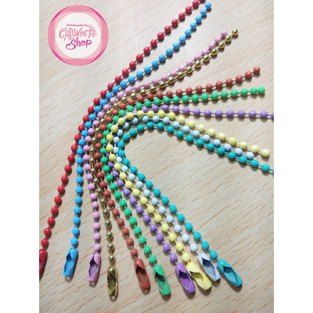 Colorful Ball Bead Chains 2.4mm Size Keychain Hand Tag Connector DIY ...