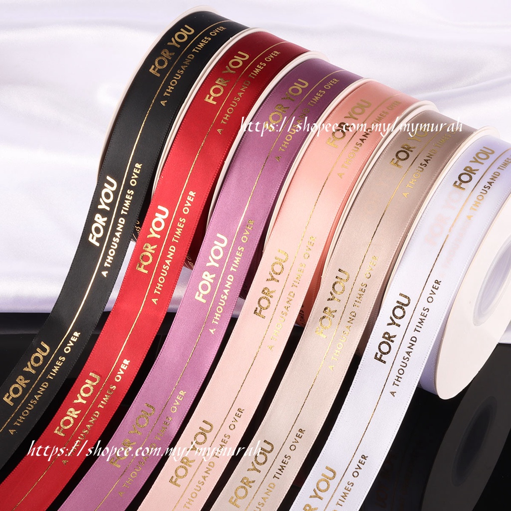(41M) 2.5CM THOUSAND TIMES Ribbon Reben Riben Gift Satin Flower Bouquet ...