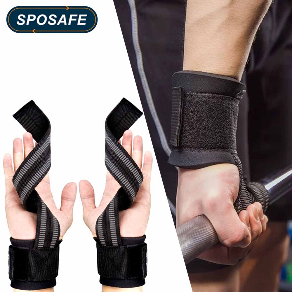 SPOSAFE 1Pair Weight Lifting Straps with Wrist Support - Wrist Straps ...