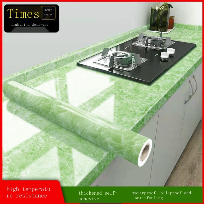 Ready Stock-Marble Pattern Kitchen Oil-Proof Sticker Aluminum Foil High Temperature Wallpaper ...