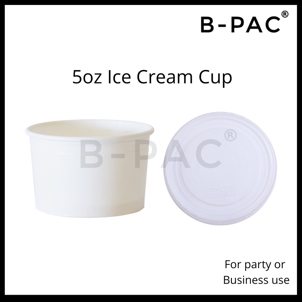 Bpac 5oz Ice Cream Paper Bowl (white) 200pcs (1 or 2 scoops Ice cream ...