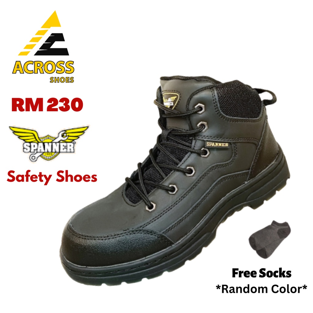 👷👉[Safety Shoe] 💯 Original Spanner safety shoe SPN-66-14 Black (free ...