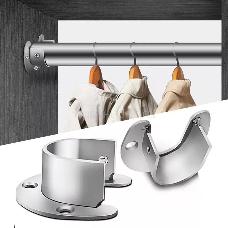 27/34mm U-Shaped Open Flange Seat Stainless Steel Adjustable Curtain ...