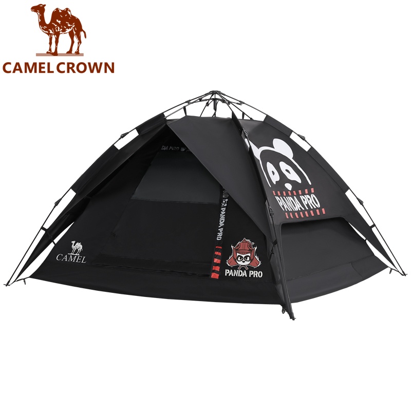 CAMEL CROWN Automatic tent 3 ~ 4 people black tent outdoor portable sunscreen tents | Shopee ...
