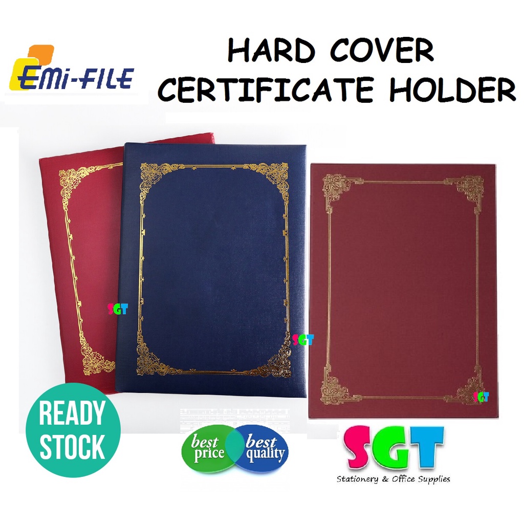 A4 Certificate Folder (Hard Cover with Gold Stamping line) | Shopee ...