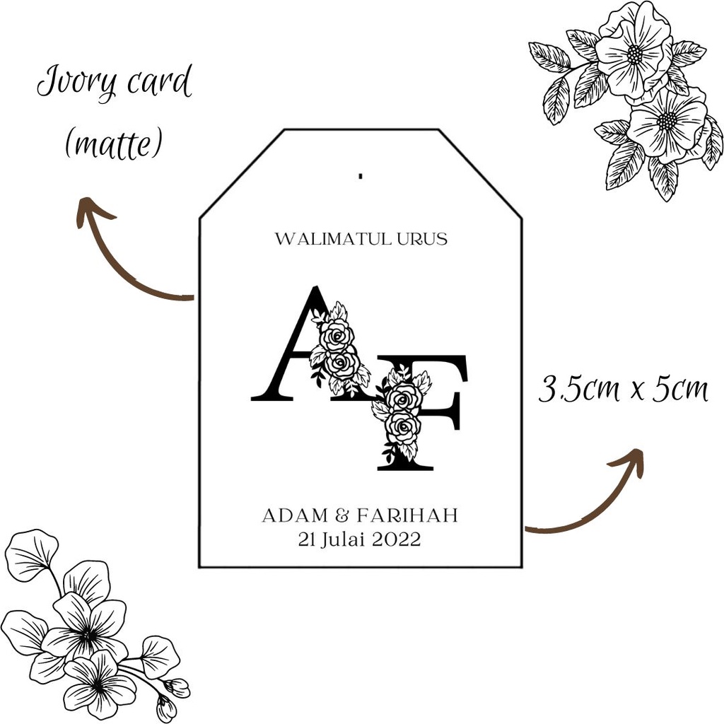 wedding tag ivory thank you tag 50pcs | Shopee Malaysia