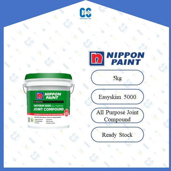 NIPPON PAINT Easyskim 5000 All Purpose Joint Compound 5 kg | Shopee ...