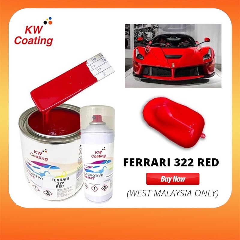 KW 2k Paint Ferrari red Cat Kereta Merah Ferrari Cat Kereta 2k Red Cat ...