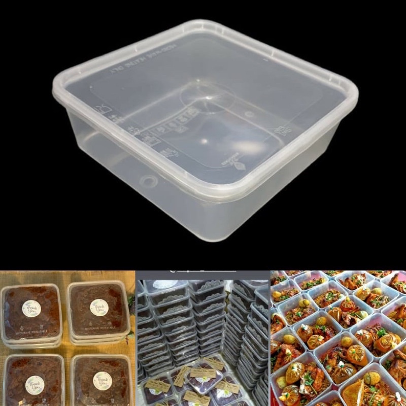50PCS SQ 1 Bekas Makanan Square Disposable Plastic Food Container box ...