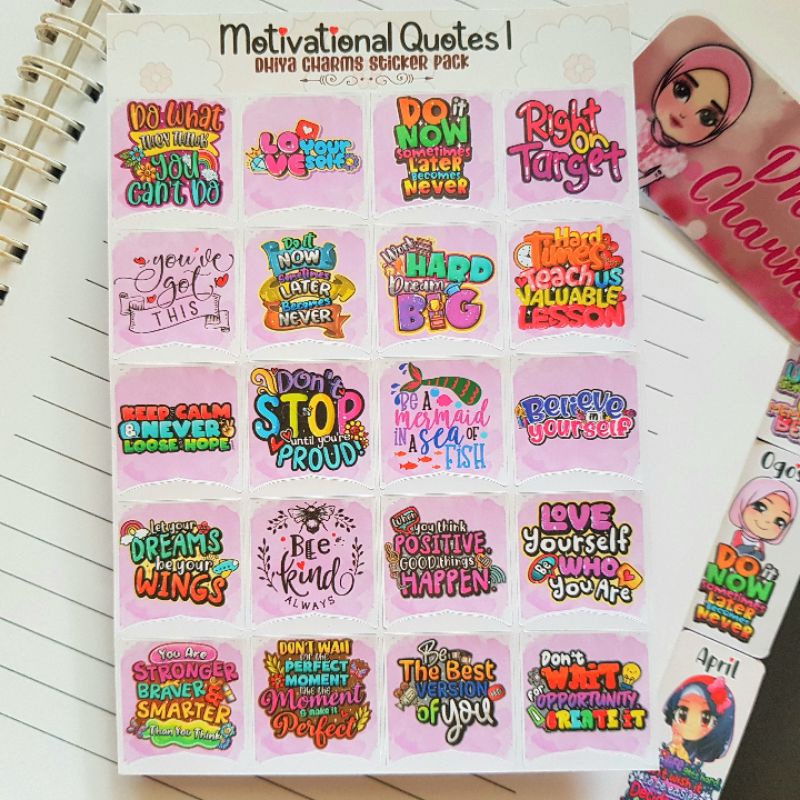 MOTIVATIONAL WORDS STICKER / PELEKAT KATA MOTIVASI / DECORATION STICKER ...