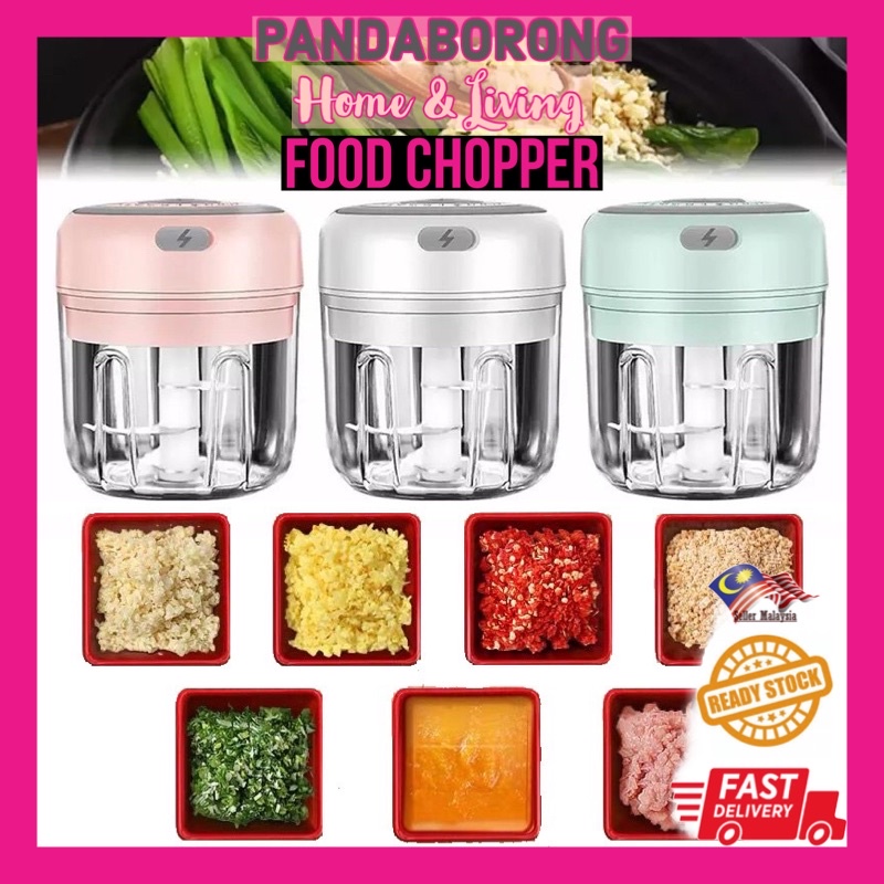 100/250ml Mini Electric Garlic Blender Food Chopper Sturdy Durable ...