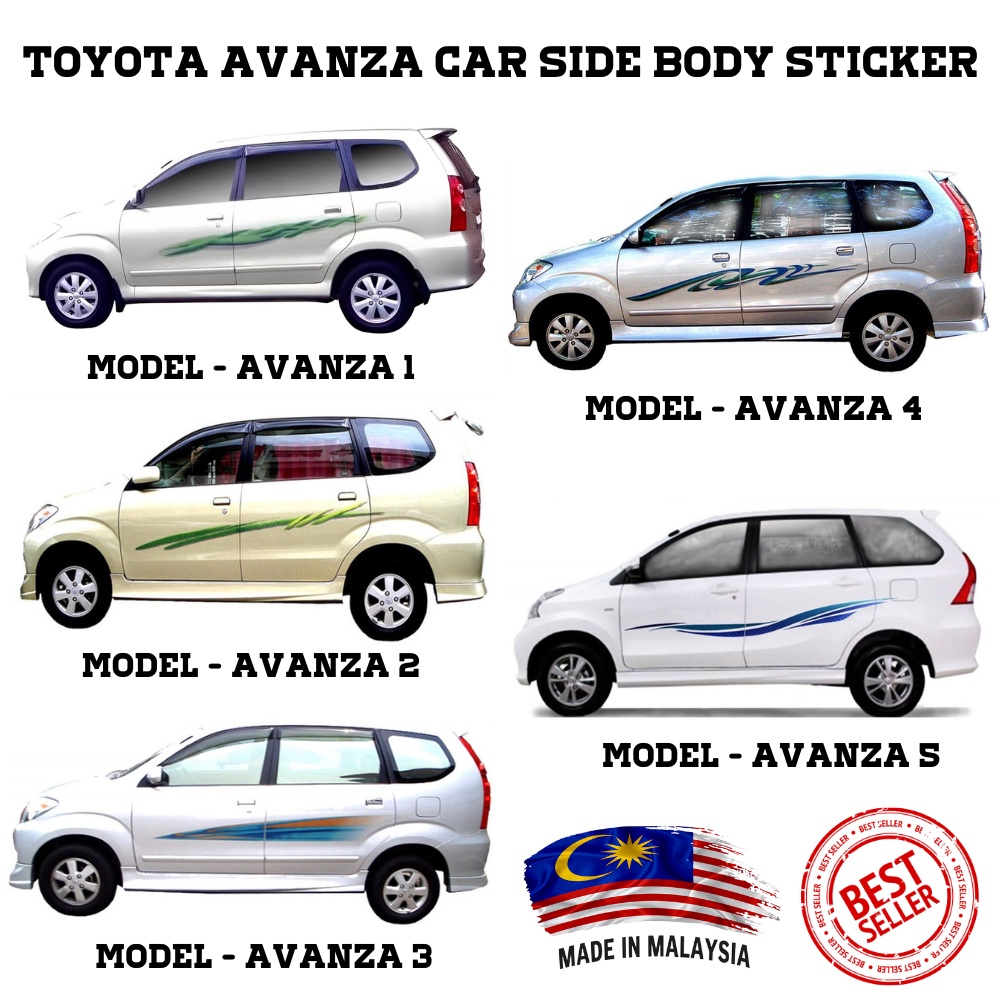 Toyota Avanza Body Sticker Original Design Side Body Sticker Side Body ...