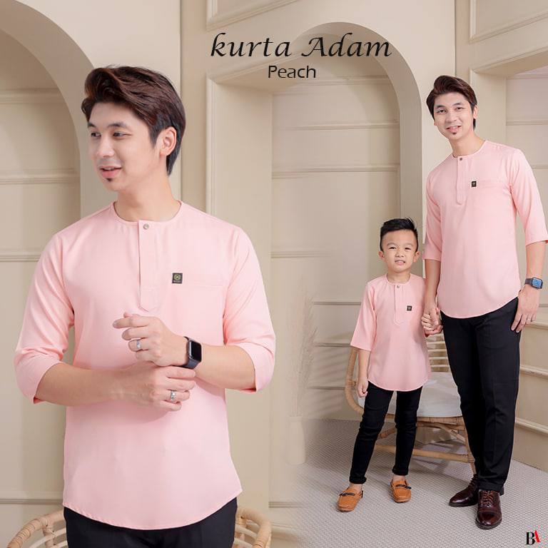 KURTA ADAM KURTA SLIM FIT KURTA RAYA 2023 KURTA 3 SUKU SET AYAH ANAK ...
