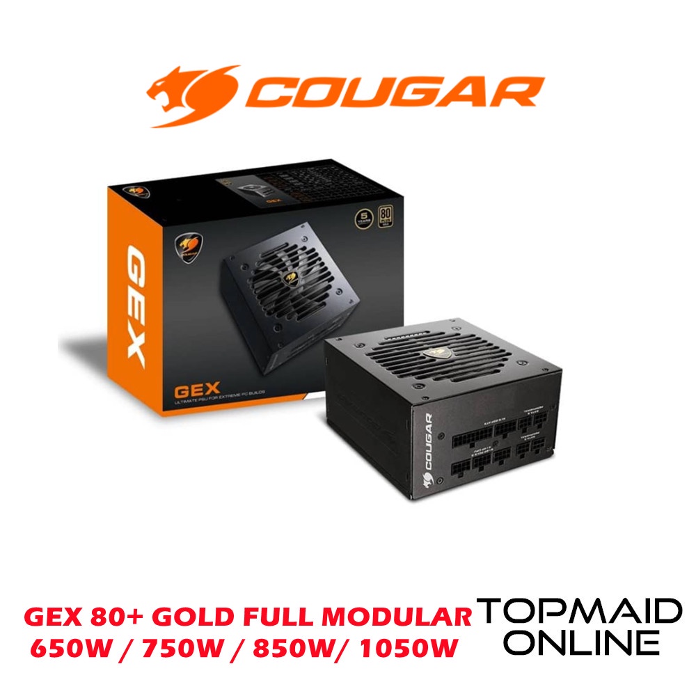 COUGAR GEX 650W / 750W / 850W / 1050W 80 PLUS GOLD FULL MODULAR POWER SUPPLY | Shopee Malaysia