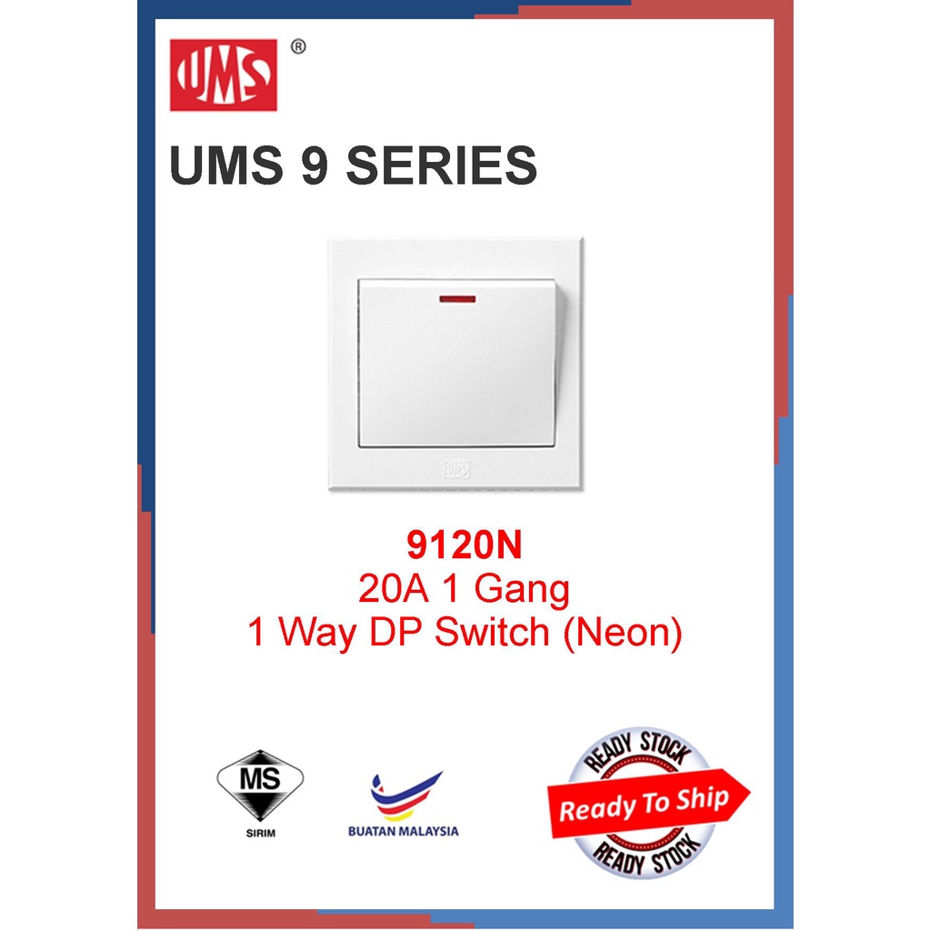 UMS 9 SERIES SWITCHES & SOCKETS SIRIM APPROVED (White Color) | Shopee ...