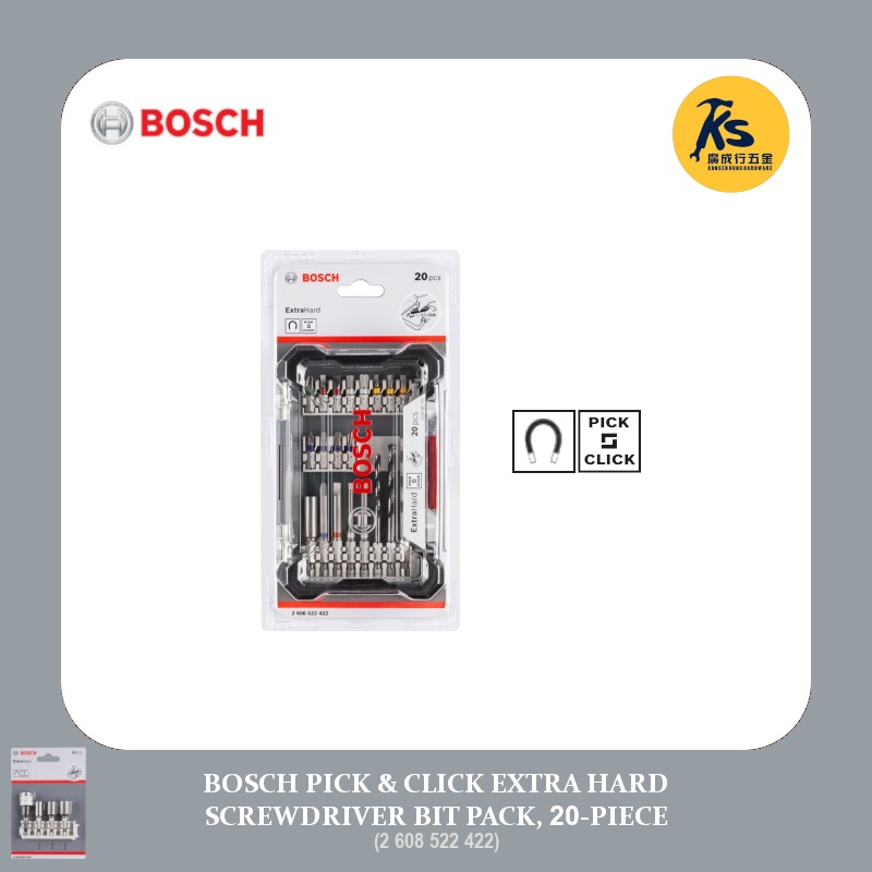 BOSCH Pick & Click Screwdriver Bit Set | Nutsetter Pack ( 2 608 522 418 | 419 | 420 | 421 | 422 ...