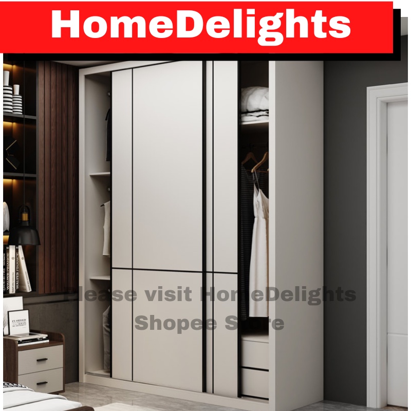 HomeDelights Modern Sliding Door Wardrobes Almari | Shopee Malaysia