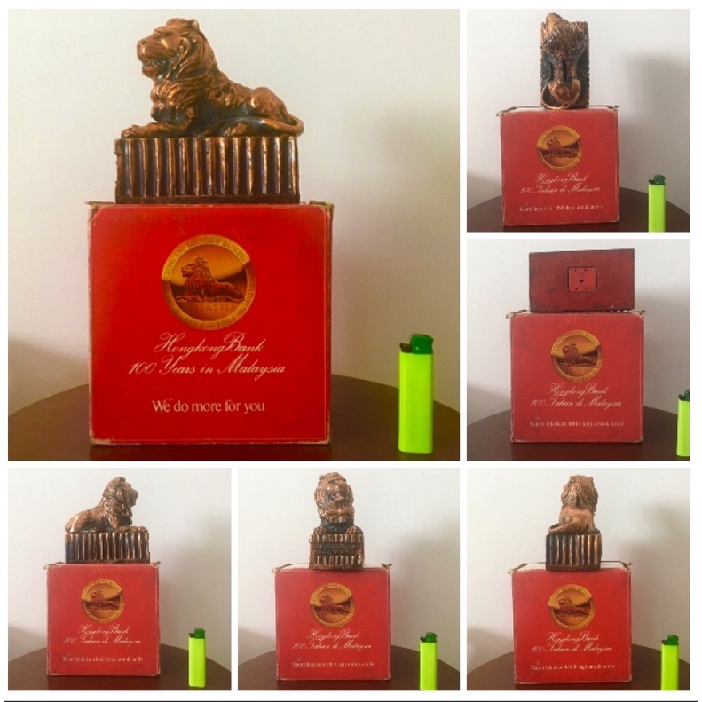 HSBC LION coin box/ piggy bank/ tabung duit - 100 yrs (1884-1998 ...