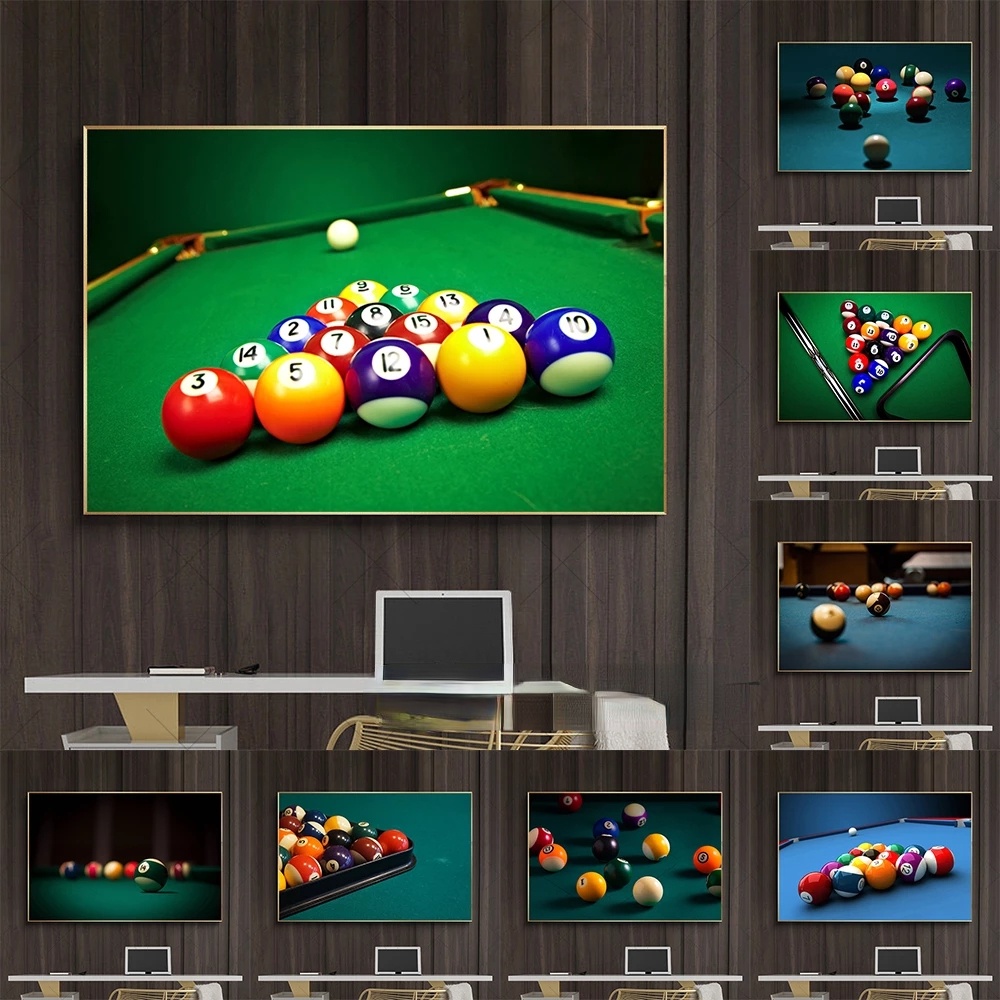 Frameless Vintage Billiards Wall Pictures Snooker Canvas Painting Wall ...