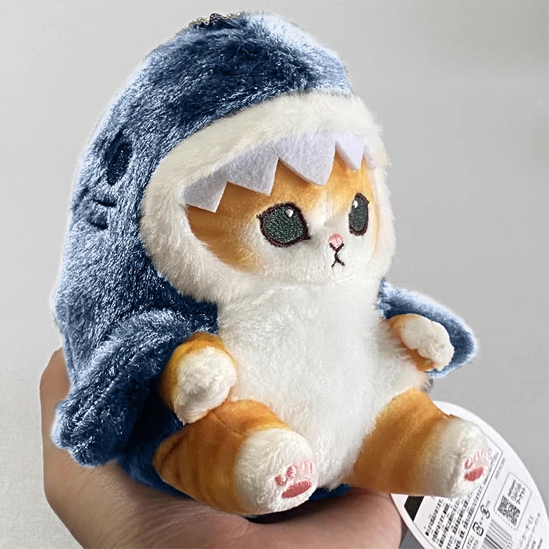 Tempura Fried Shrimp Shark Cat Plush Doll Keychain Cartoon Cute ...