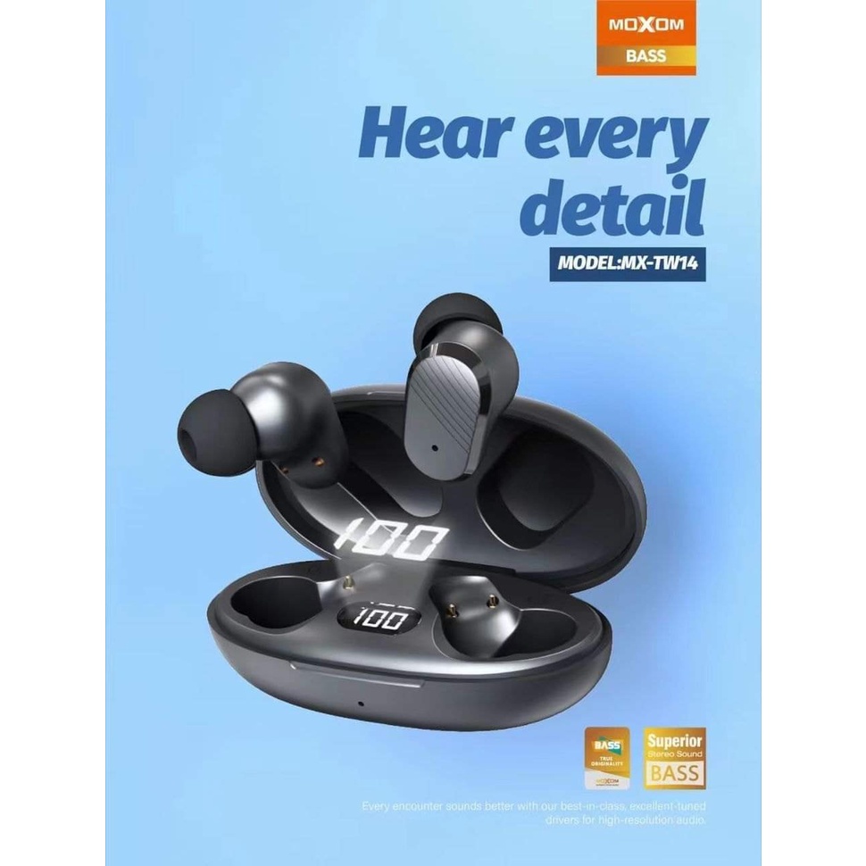 MOXOM MX-TW14 TW14 Truly Wireless Earbuds Bluetooth In Ear Headphones ...