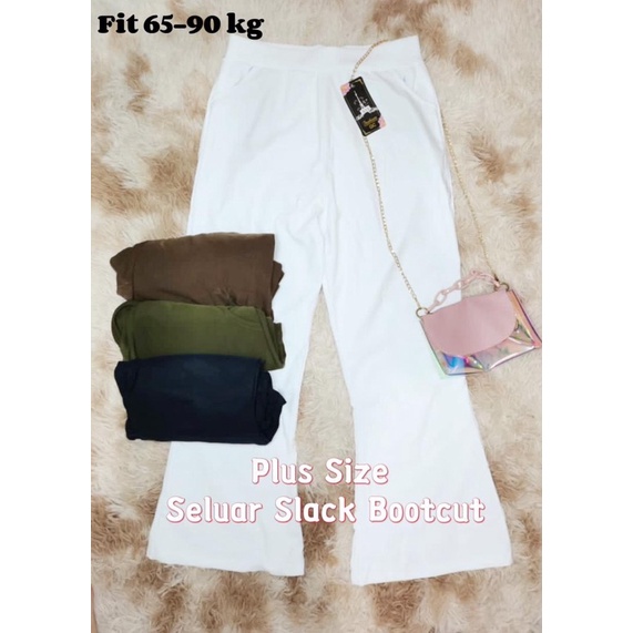 Plus Size Seluar Slack Perempuan Bootcut Getah #513/Seluar Getah ...