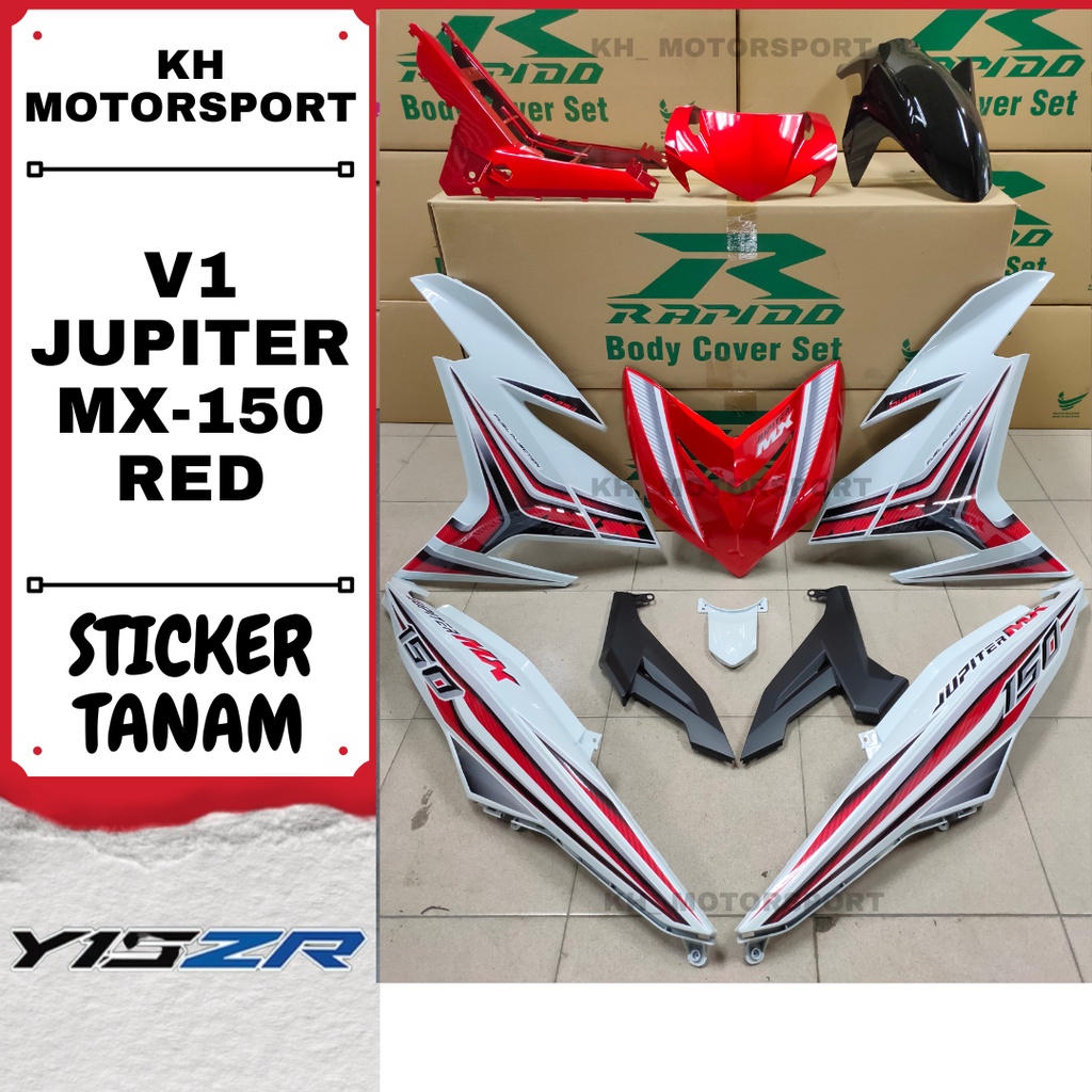 YAMAHA Y15 Y15ZR V1/V2 JUPITER MX-150 RED STICKER TANAM/AIRBRUSH ...